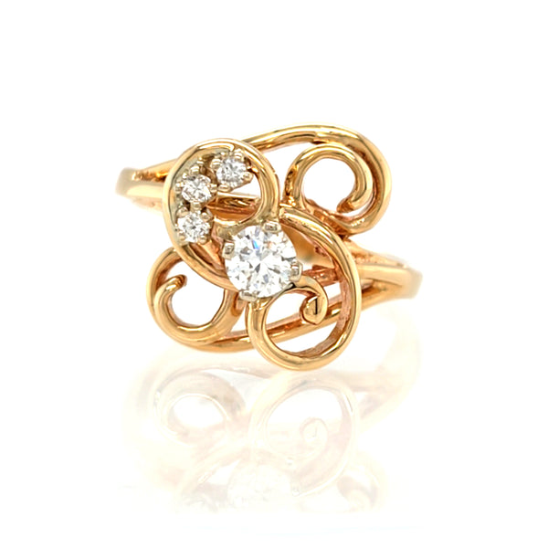 Diamond & Gold Loop Ring – Coughlin Jewelers