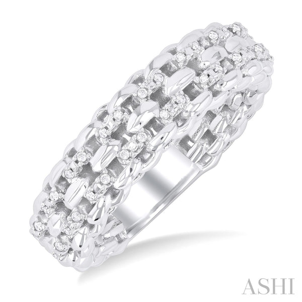 Bold Silver & Diamond Mesh Ring – Coughlin Jewelers